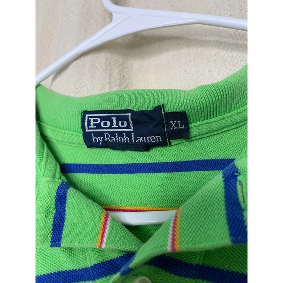 Polo Ralph Lauren | Shirts | Vintage 99s Polo Ralph Lauren Textured Stripe Rainbow Preppy Bright ...